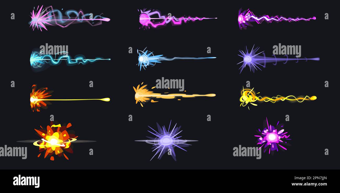 Colorful beams or energy blasts vector illustrations set Stock Vector ...