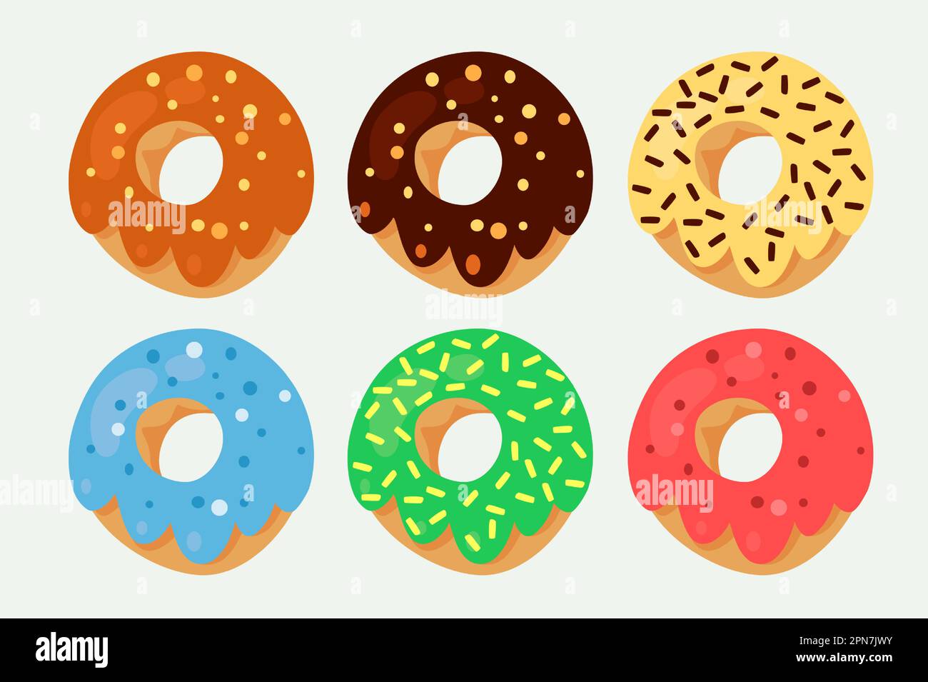 Frosted or glazed colorful doughnuts vector illustration Stock Vector ...
