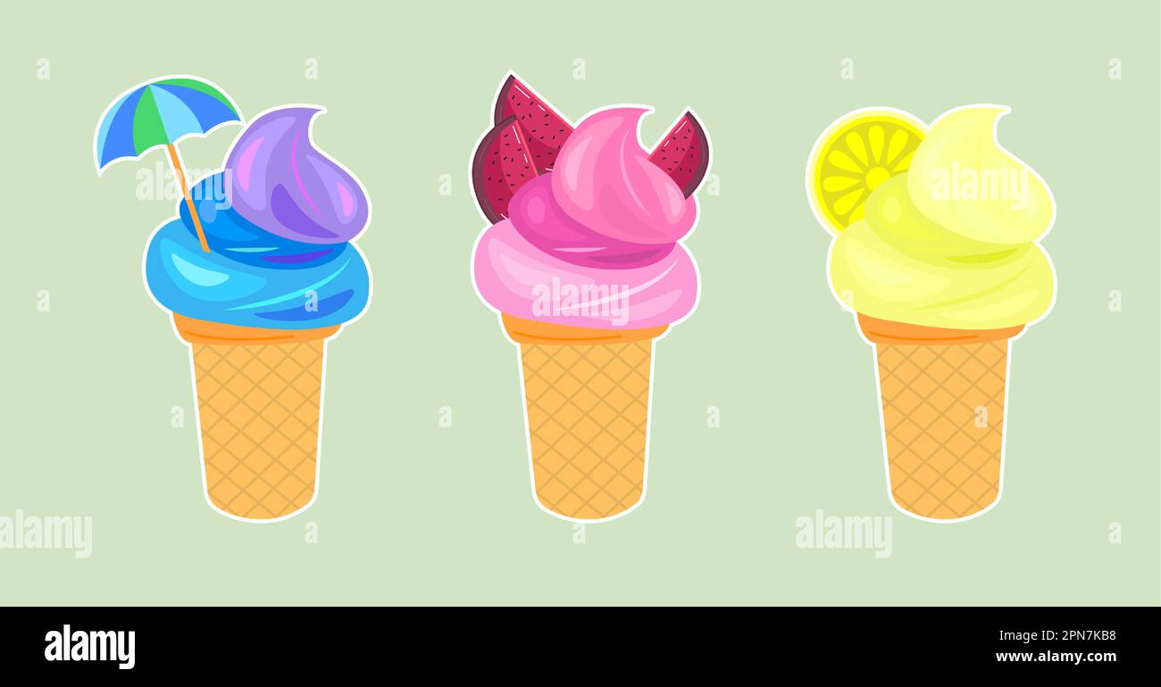 Ice cream waffle cup Stock Vector Images - Alamy