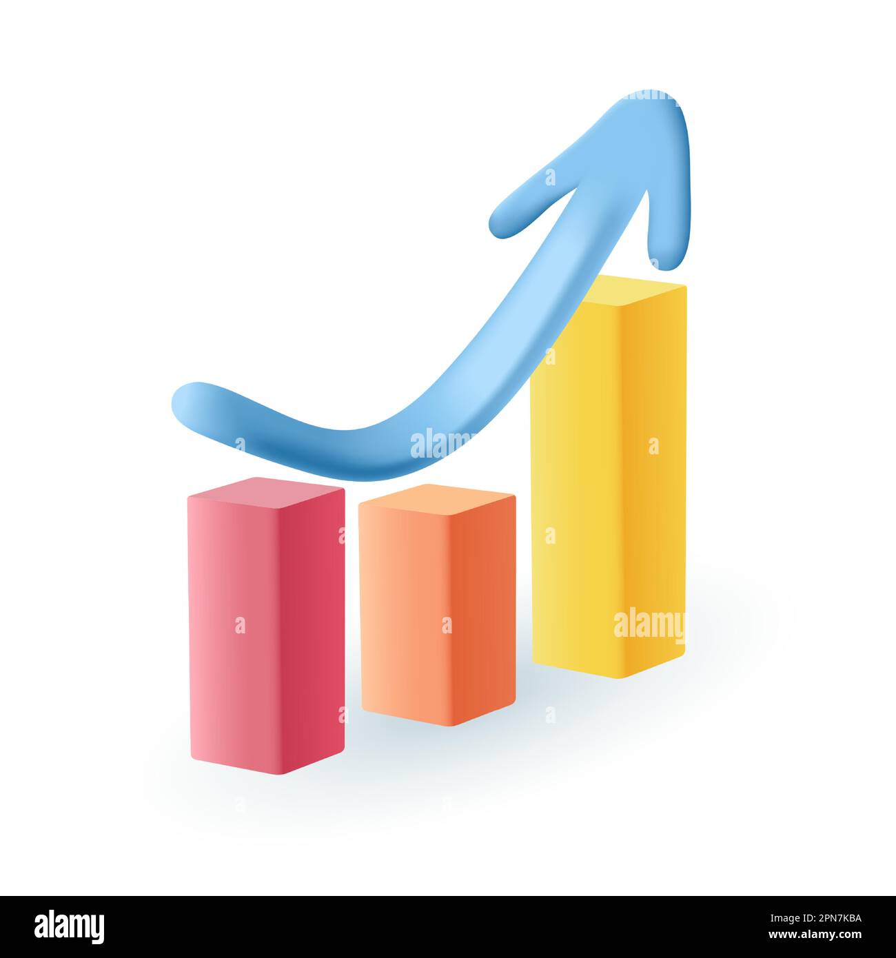 Increasing graphs with upward arrow 3D icon Stock Vector Image & Art ...