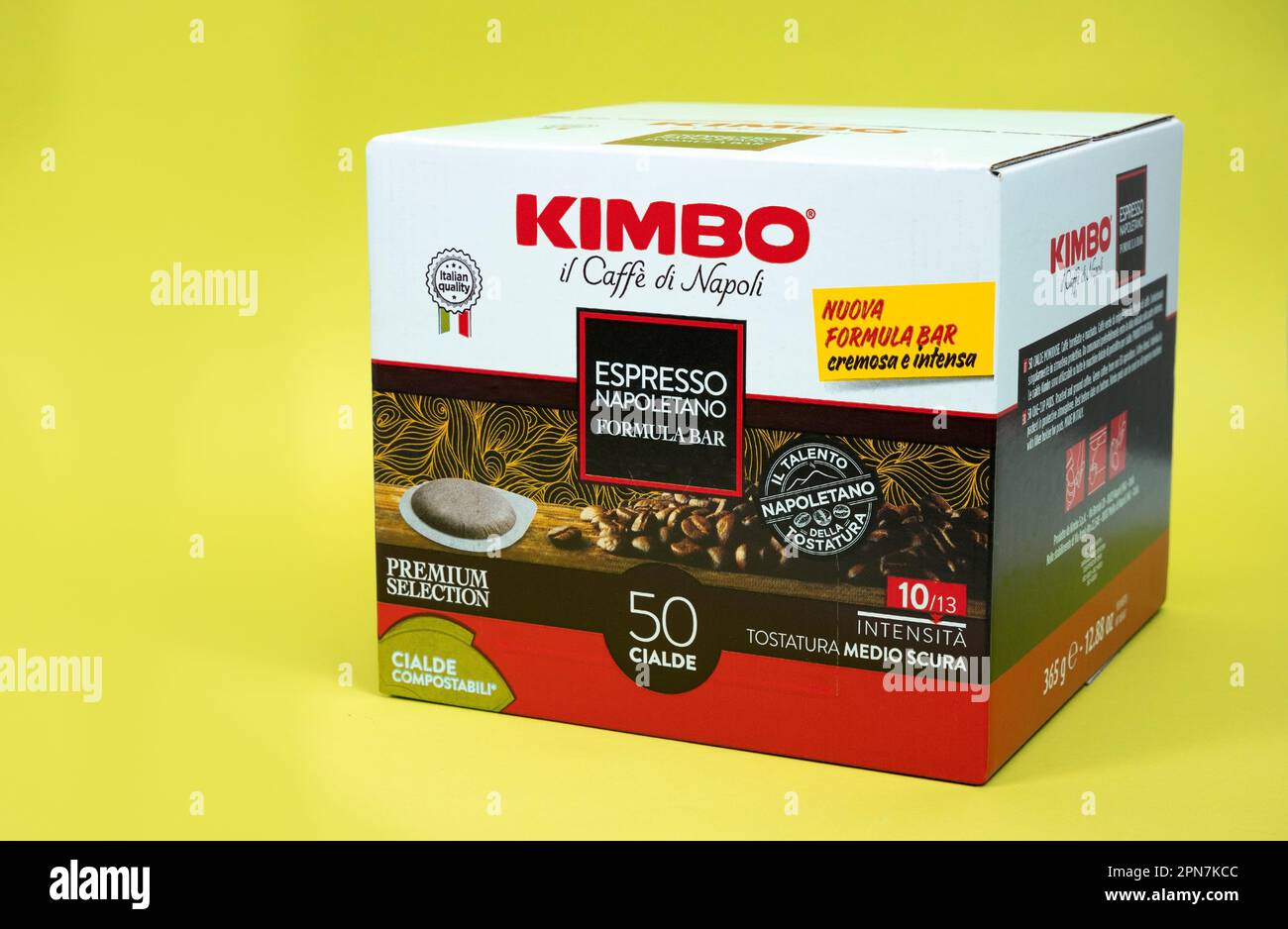 Naples - Italy - march,3: 2023:Pack of 50 Kimbo Neapolitan coffee pods ...