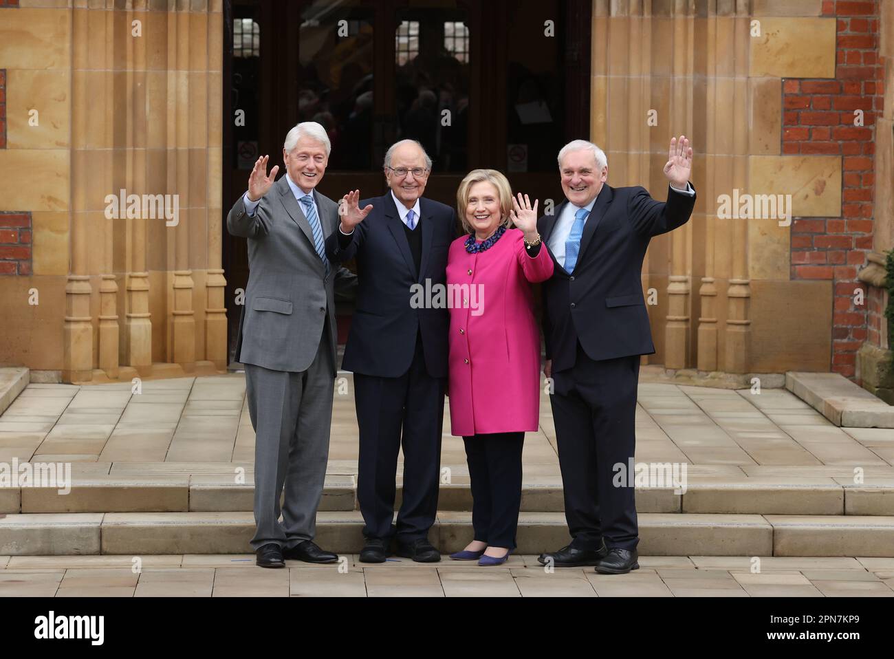 (left to right) Former US president Bill Clinton, Senator George ...