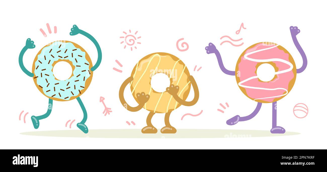 Dancing donuts vector set Stock Vector Image & Art - Alamy