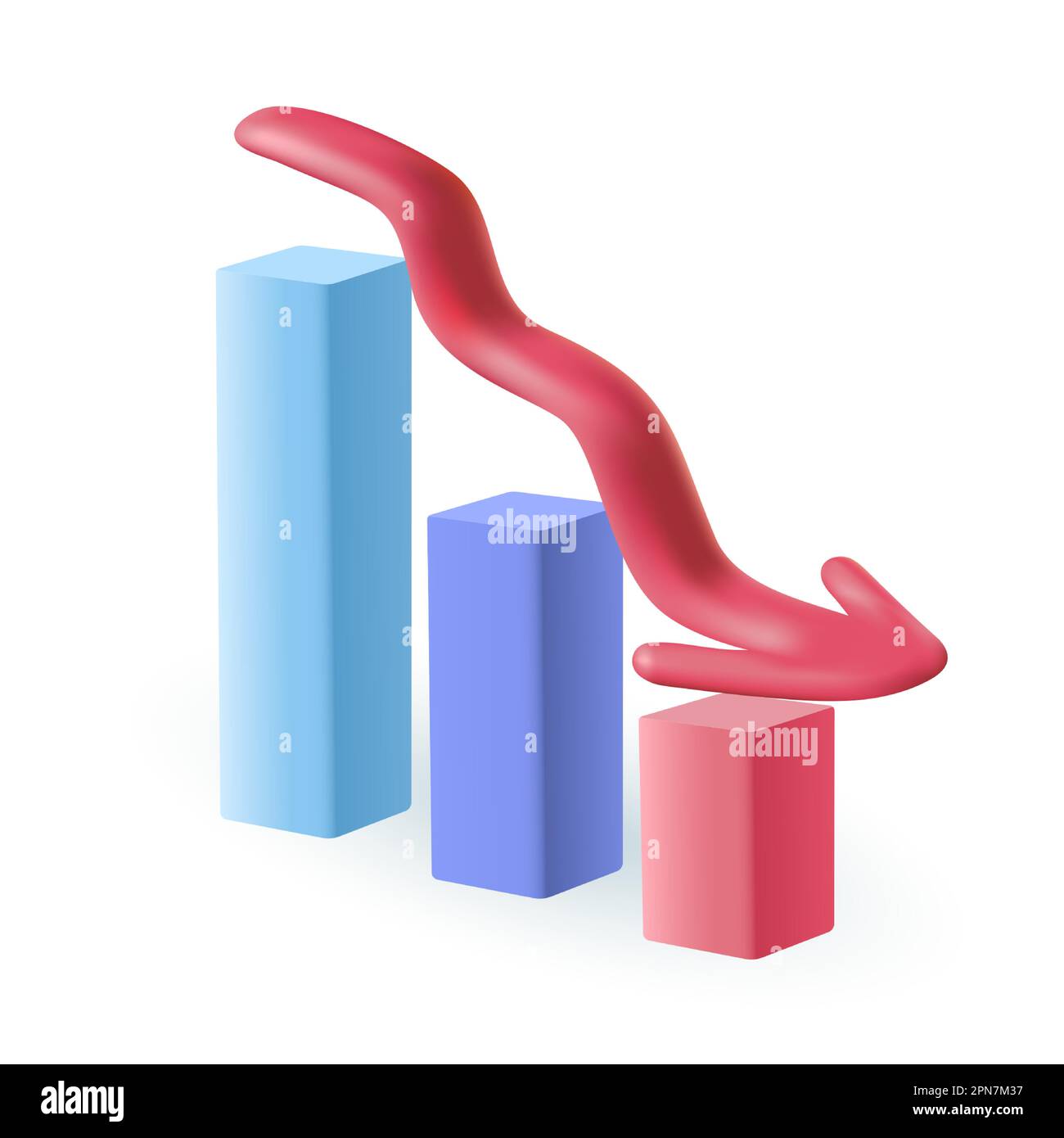 Decreasing graphs with downward arrow 3D icon Stock Vector Image & Art ...