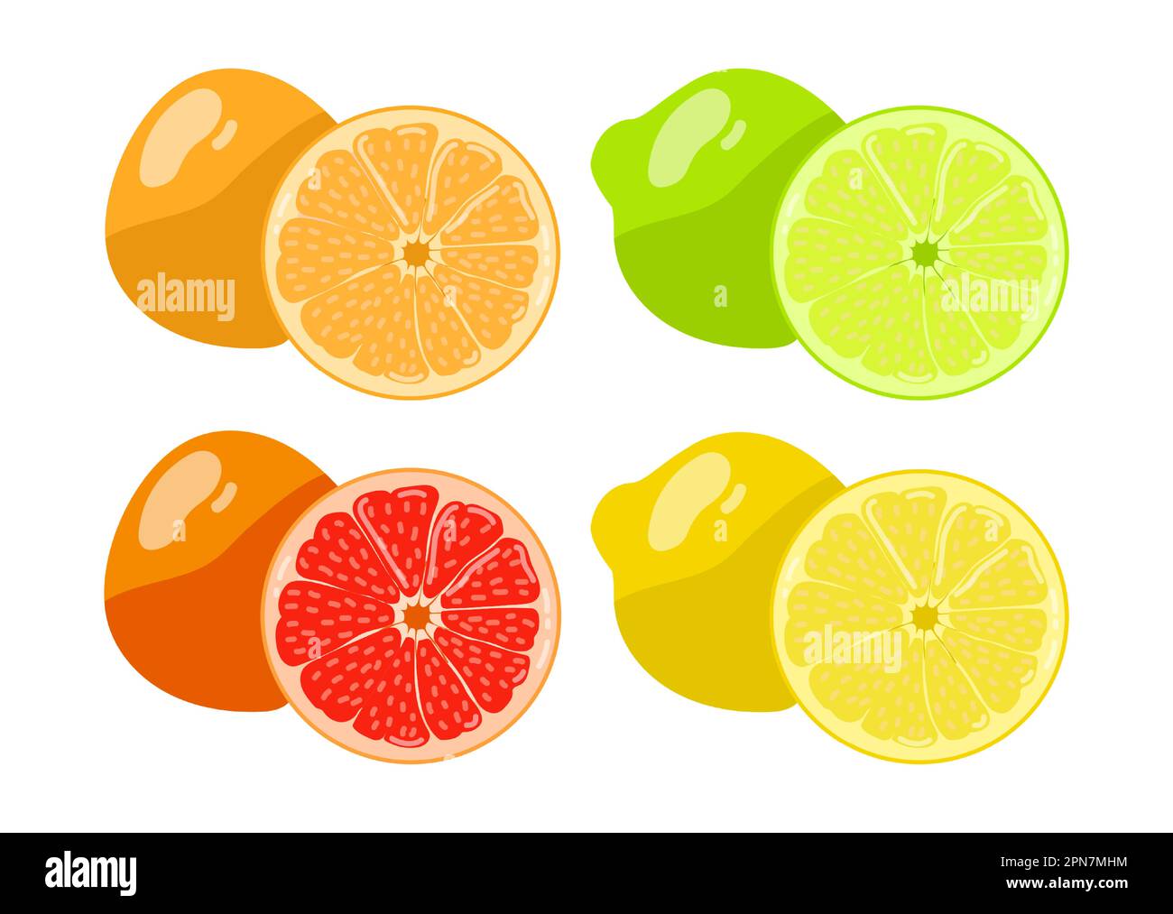 Orange lemon citrus mandarin Stock Vector Images - Alamy
