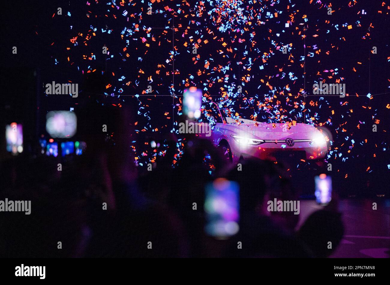 Berlin, Germany. 17th Apr, 2023. The image of the new VW ID.7 sedan ...