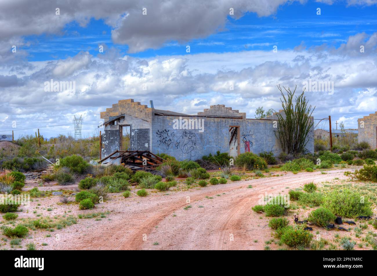 Old abandoned block house in Southwest Arizona Stock Photo - Alamy