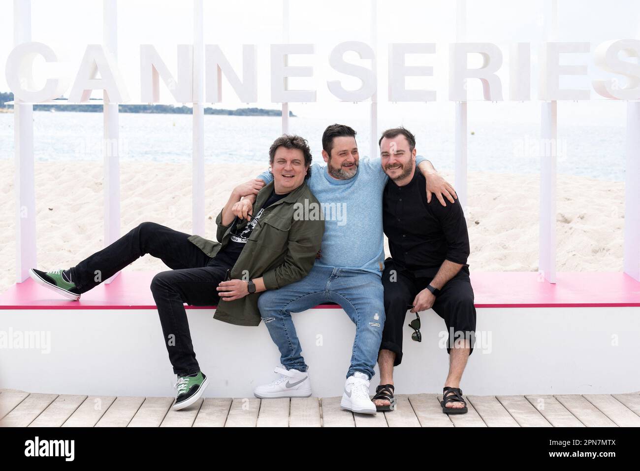 Cannes, France. 17th Apr, 2023. Jean-Francois Rivard, Nicolas Pinson ...