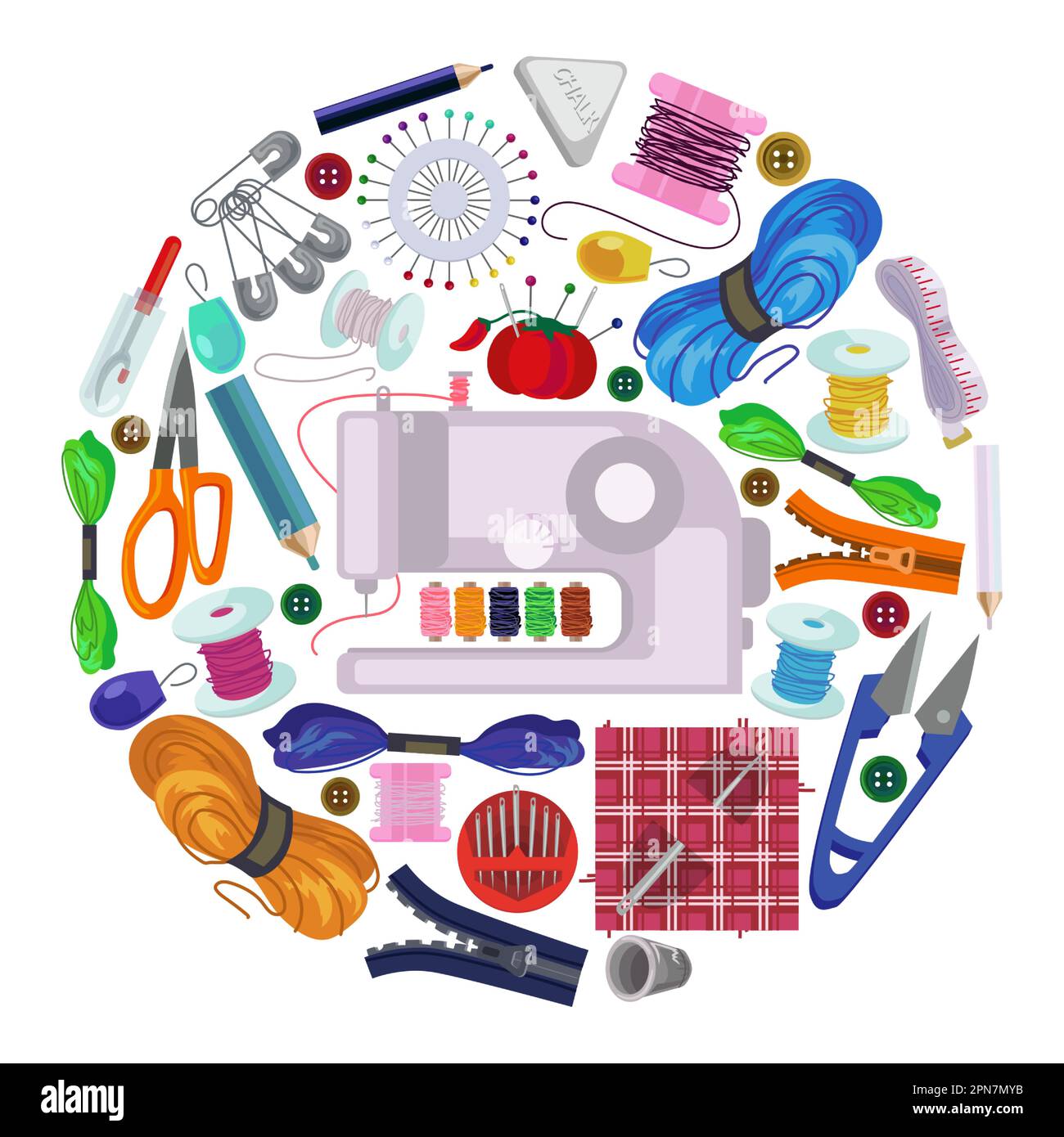 Tailoring set in pattern with circle shape Stock Vector Image & Art - Alamy