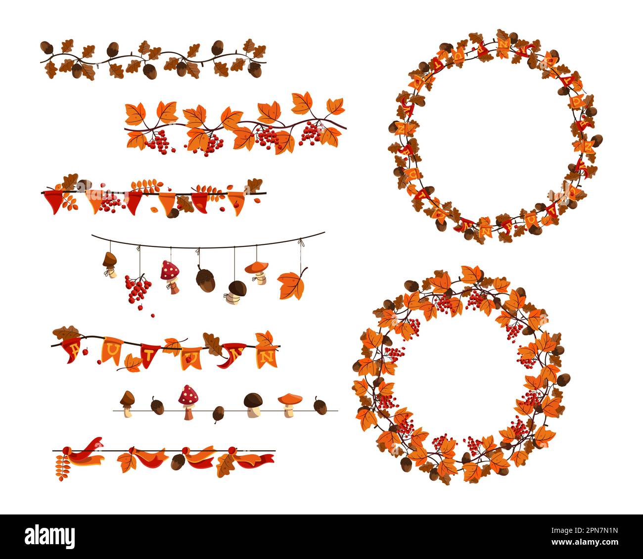 Acorn wreath Stock Vector Images - Alamy