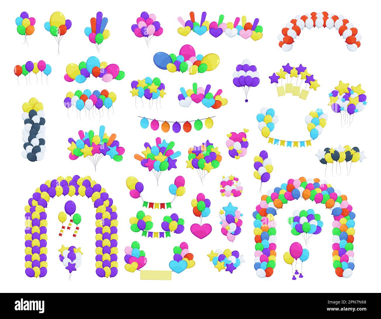 Balloons as decoration for party vector illustrations set Stock Vector ...