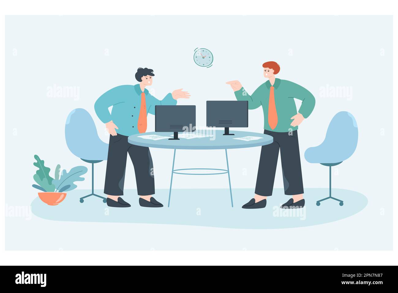 Angry businessmen fighting in meeting room Stock Vector Image & Art - Alamy