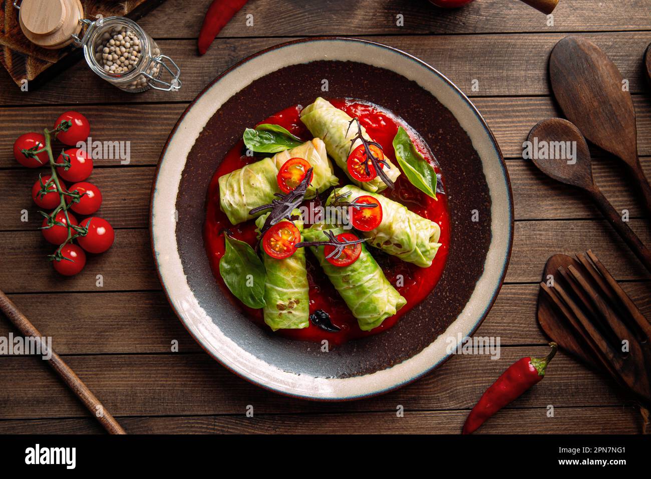 Russian cabbage rolls golubtsy with minced beef Stock Photo - Alamy