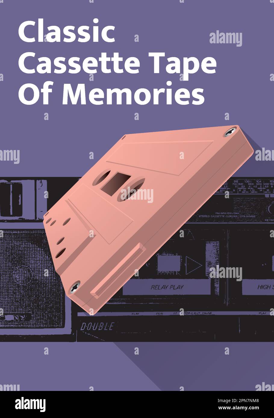 classic cassette tape of memories poster vintage layout Stock Vector ...