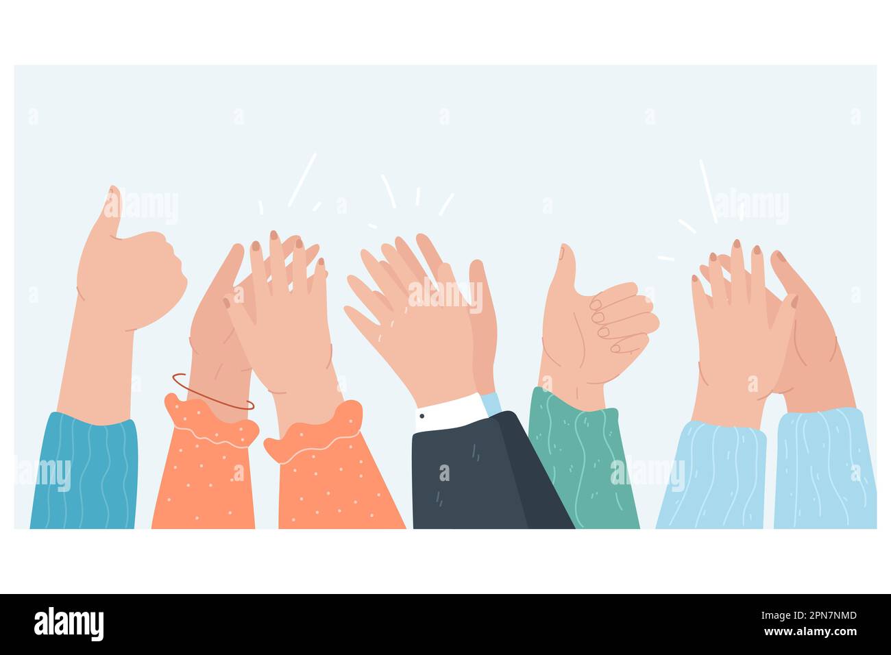 Arms of people showing thumbs up, hands applauding and clapping Stock Vector Image & Art - Alamy