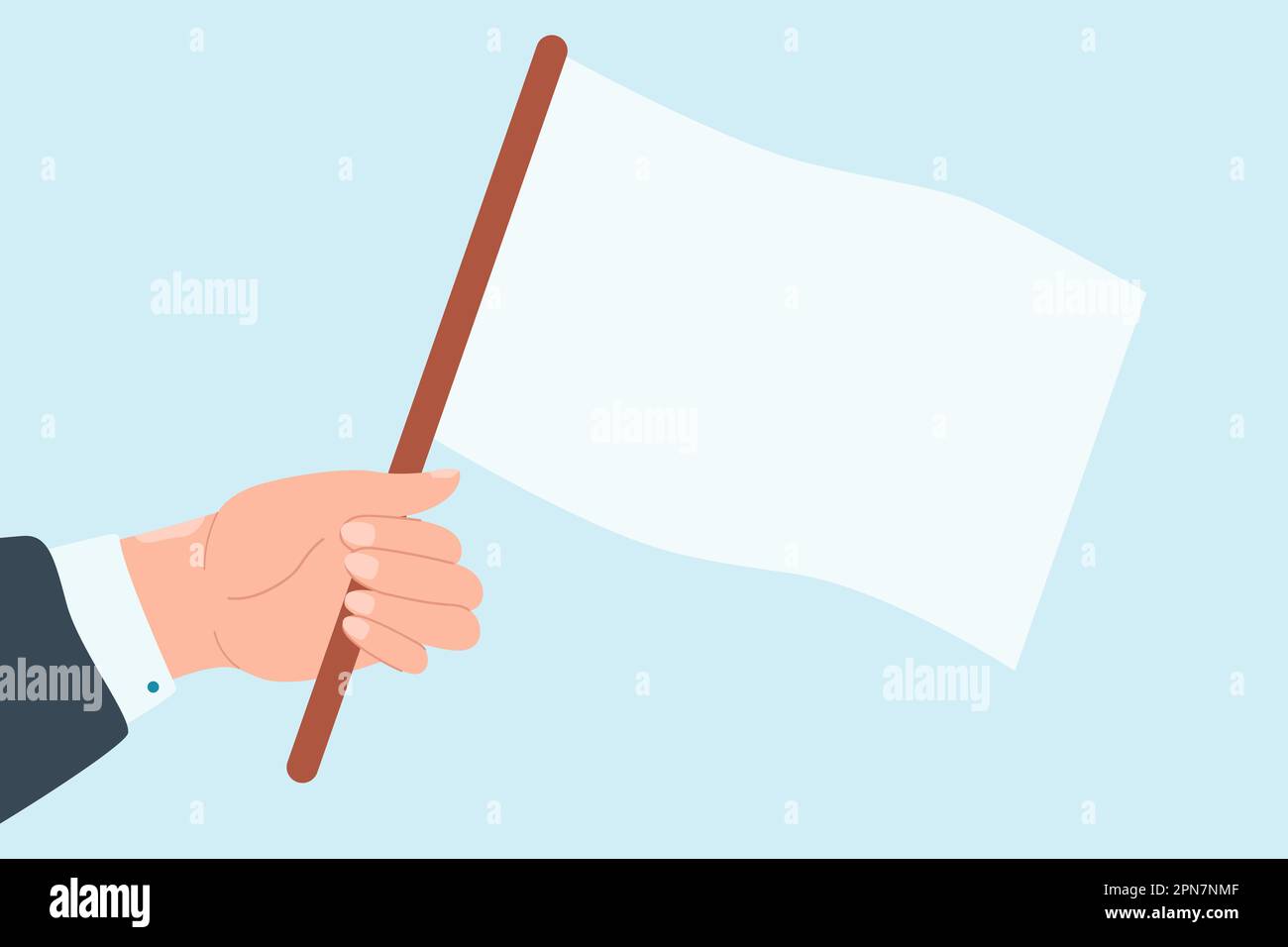 White flag in hands flat vector illustration Stock Vector Image & Art ...
