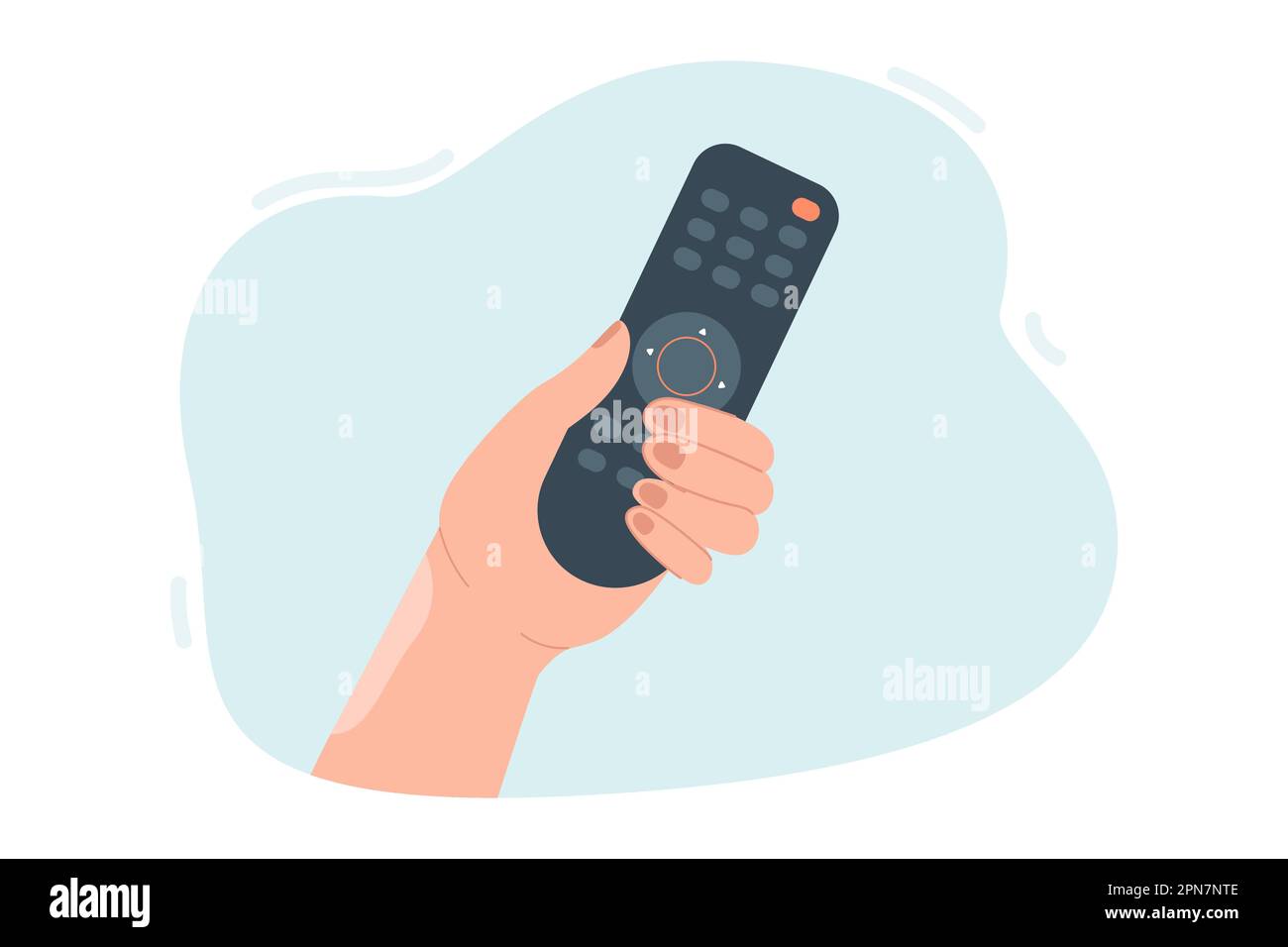 TV remote control in hand flat vector illustration Stock Vector Image ...