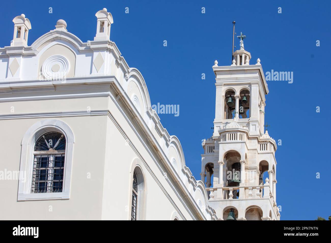 Tinos island, Cyclades, Greece. Evangelistria Greek Orthodox Church ...