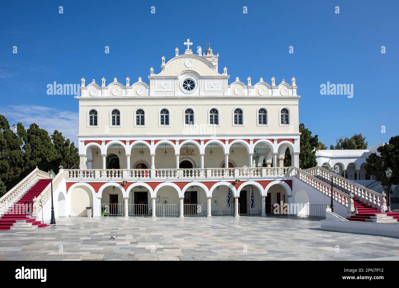 Greek Orthodox Church at Tinos island, Cyclades, Greece. Megalohari ...