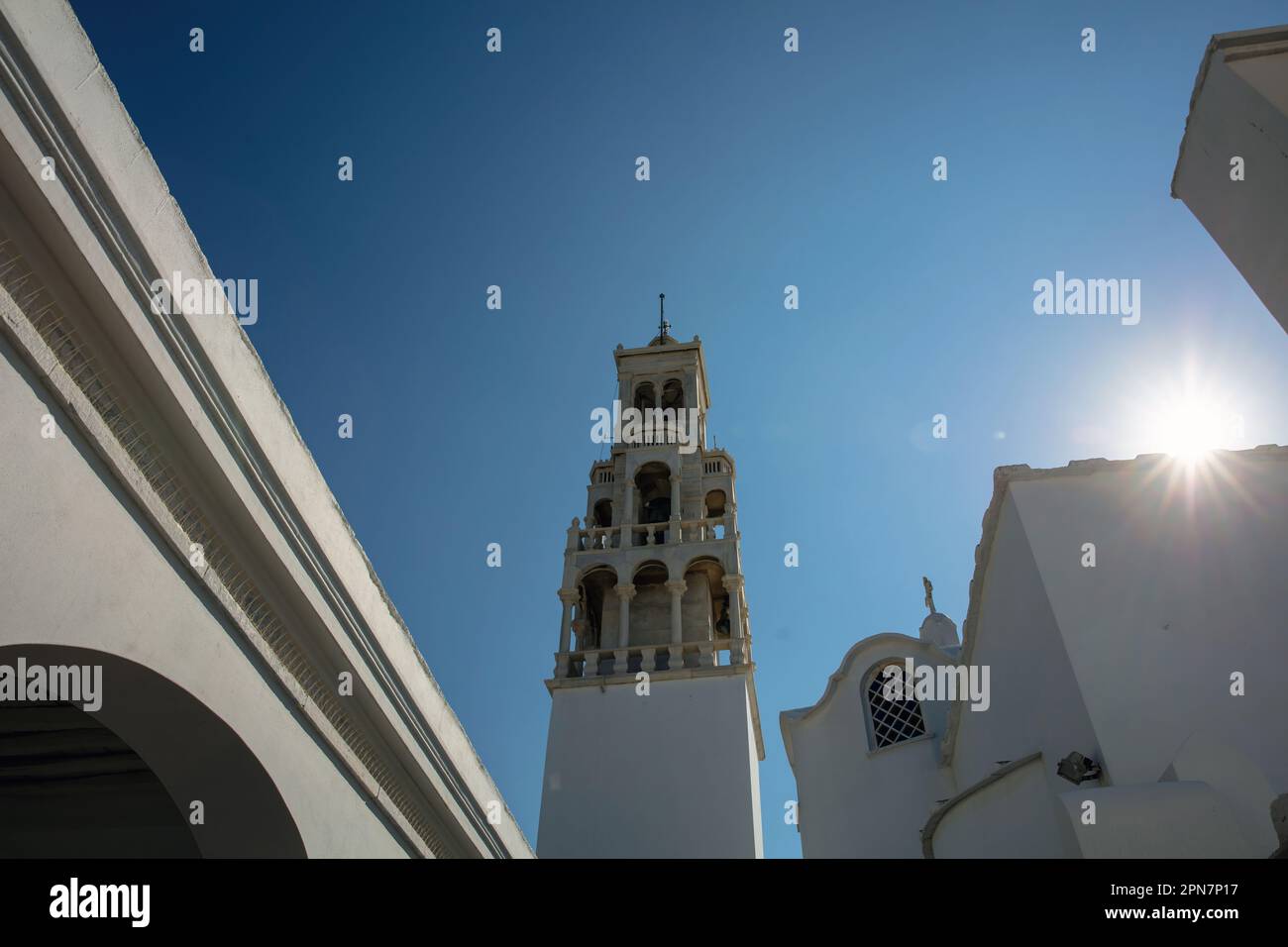 Tinos island, Cyclades, Greece. Evangelistria Greek Orthodox Church ...