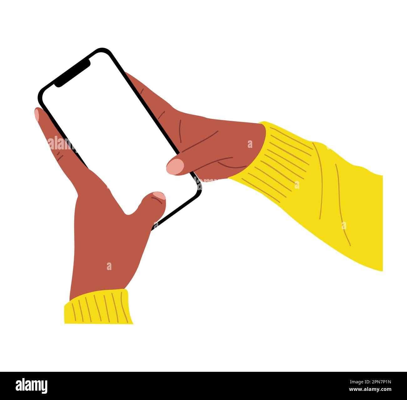 Female Hands holding mobile phone vector isolated Stock Vector Image ...