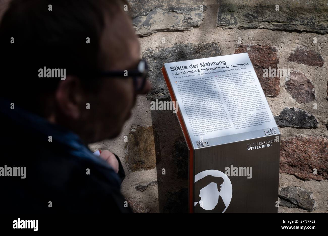 17 April 2023, Saxony-Anhalt, Lutherstadt Wittenberg: A new text can be ...