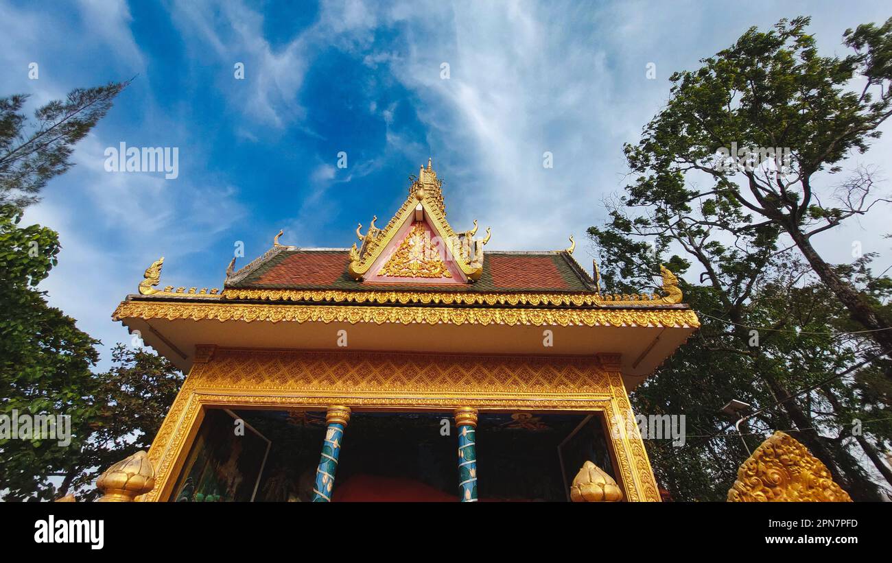 The Wat Troey Koh, an ancient temple located on Fish Island in Kampot ...