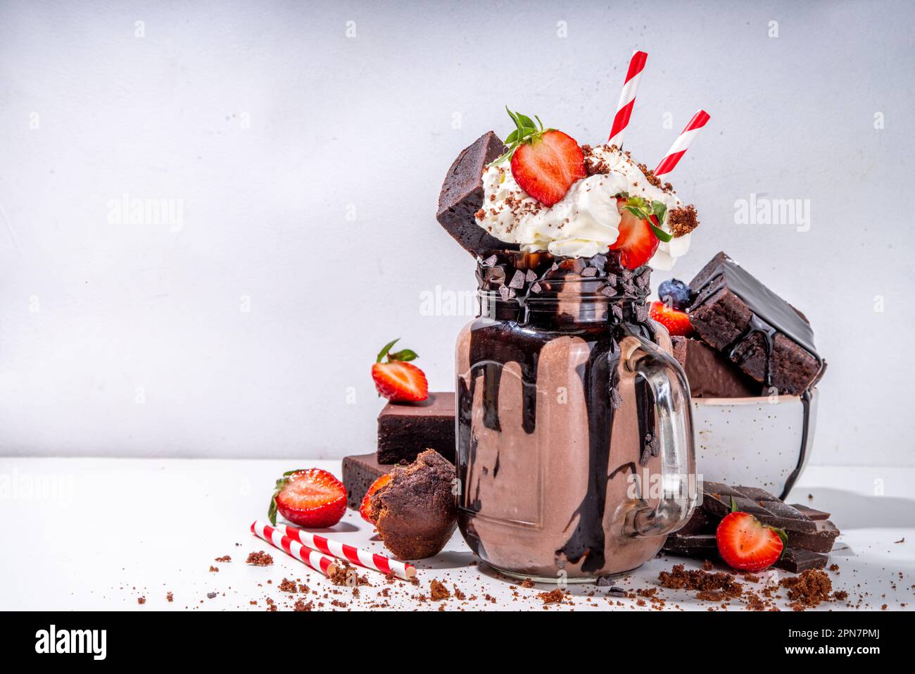 Double chocolate taste milkshake. Crazy shake with brownie taste ...