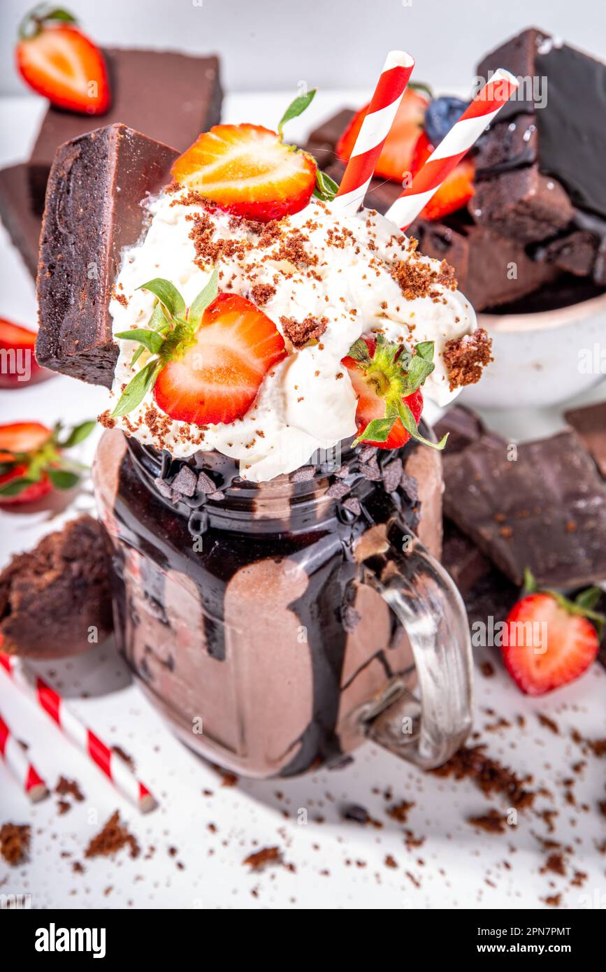 Double chocolate taste milkshake. Crazy shake with brownie taste ...