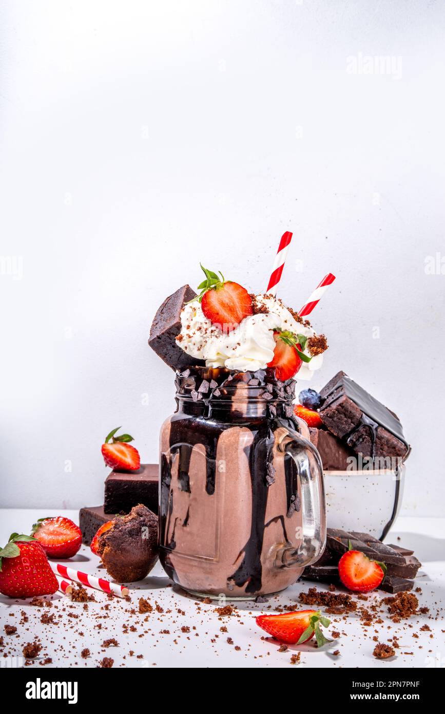 Double chocolate taste milkshake. Crazy shake with brownie taste ...
