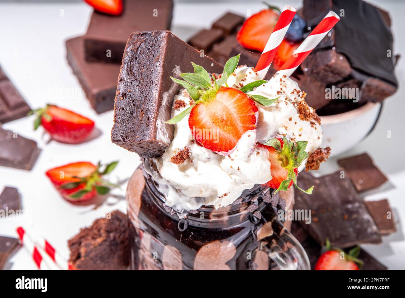 Double chocolate taste milkshake. Crazy shake with brownie taste ...