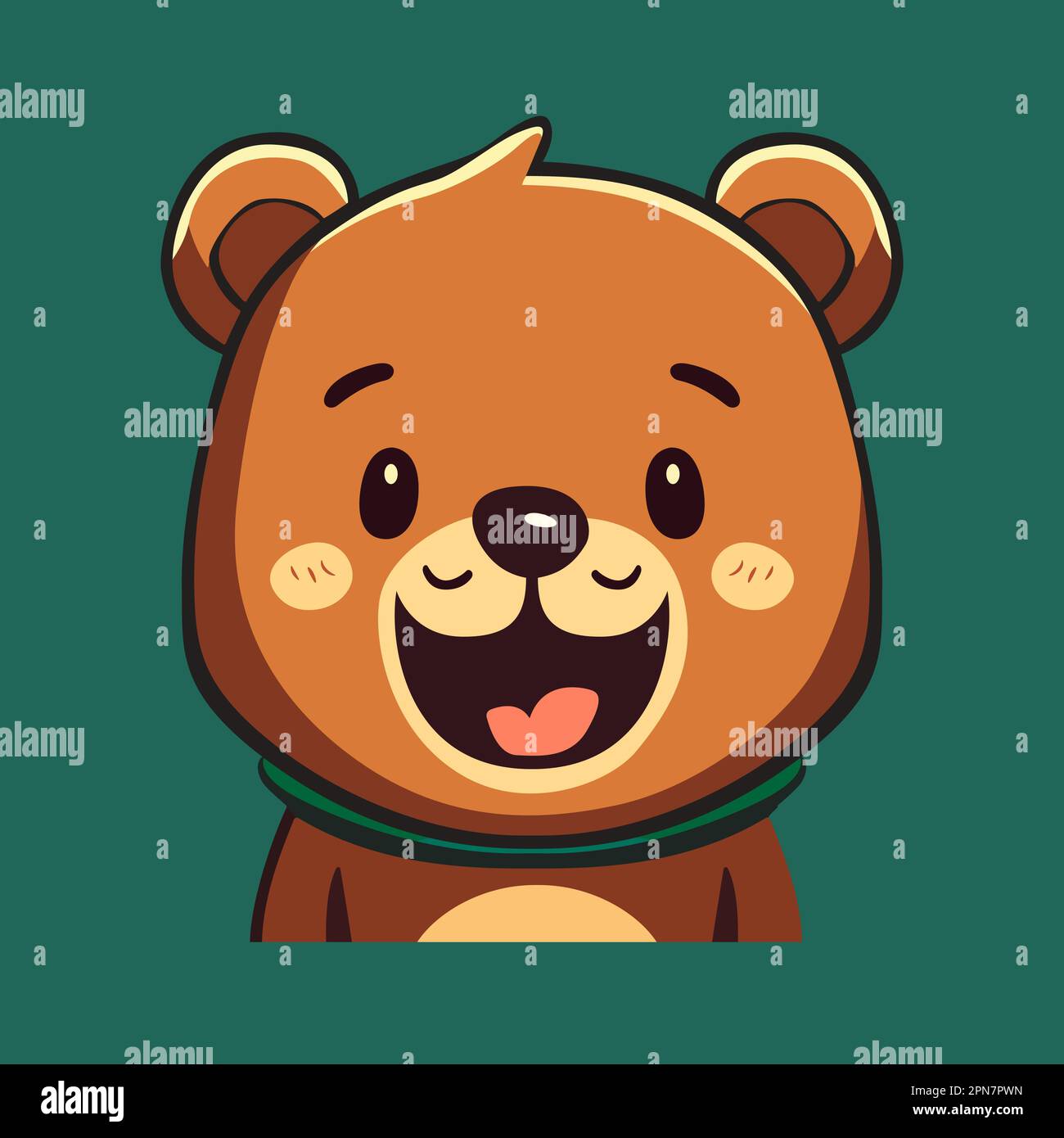 Bear logo design. Cartoon happy bear isolated. Image of a bear in flat style. Vector ...