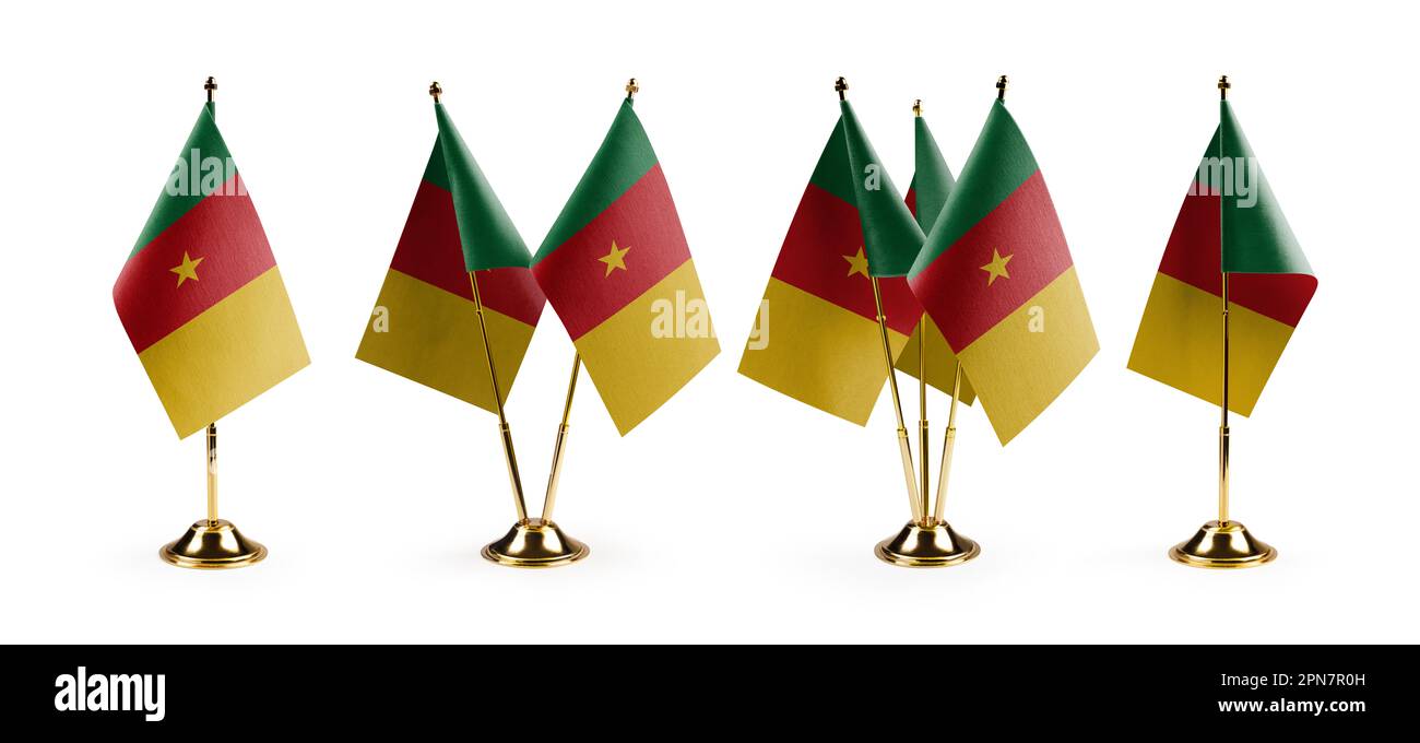 Small national flags of the Cameroon on a white background Stock Photo ...