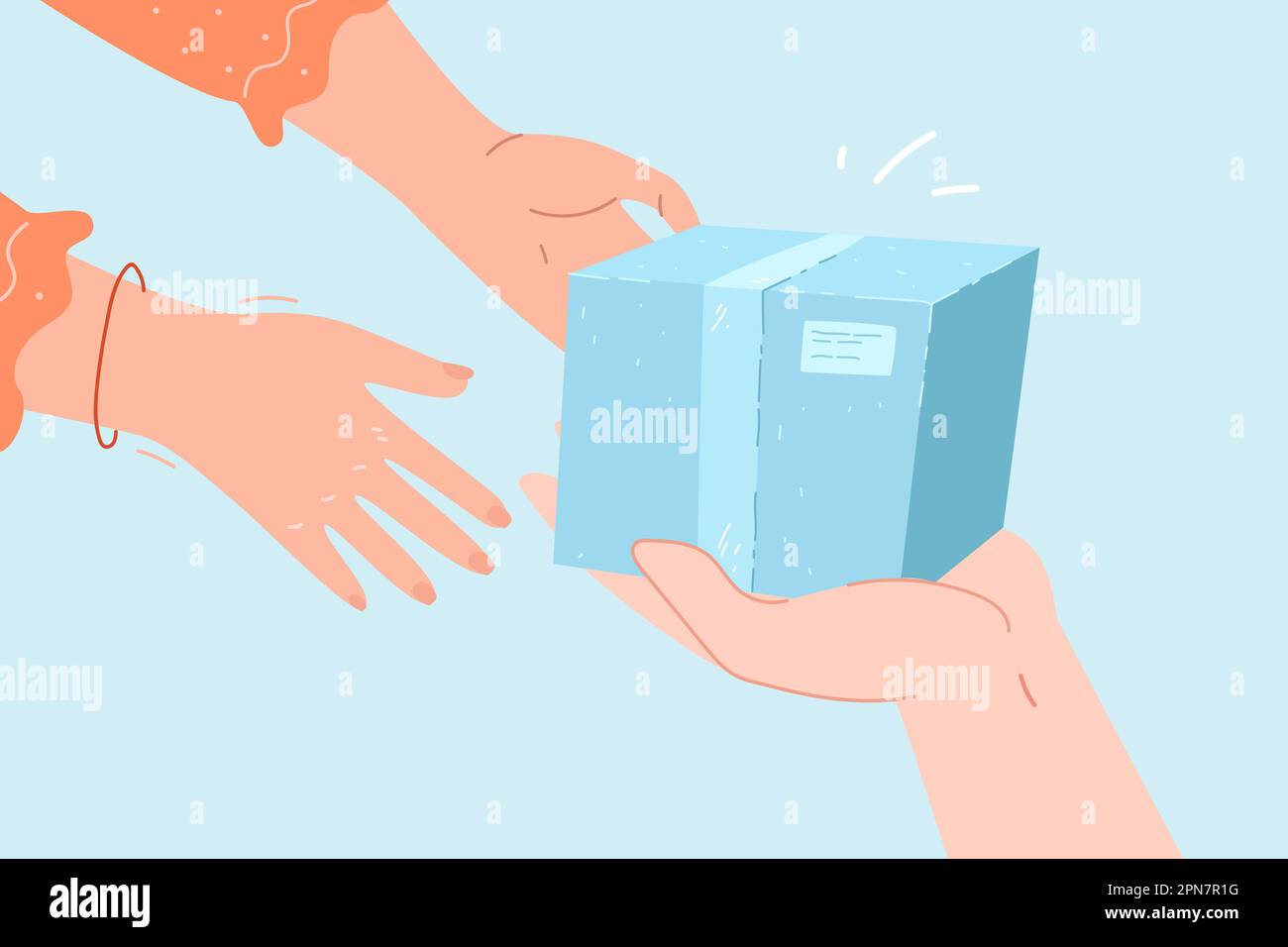 Customer receiving package from courier hands Stock Vector Image & Art ...