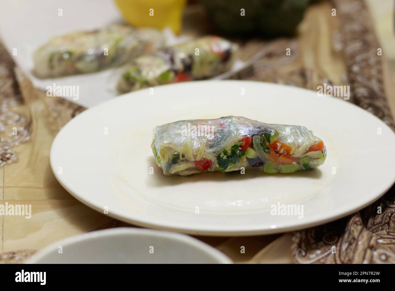 An appetizing, nutritious dish of homemade vegan Vietnamese summer ...