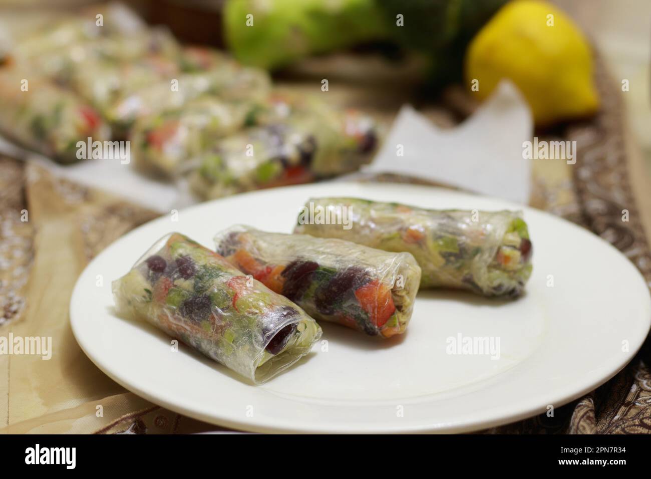 An appetizing, nutritious dish of homemade vegan Vietnamese summer ...