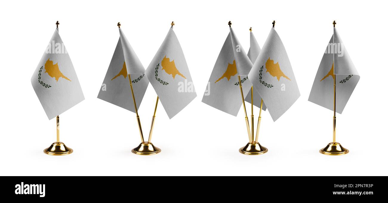 Small national flags of the Cyprus on a white background Stock Photo ...