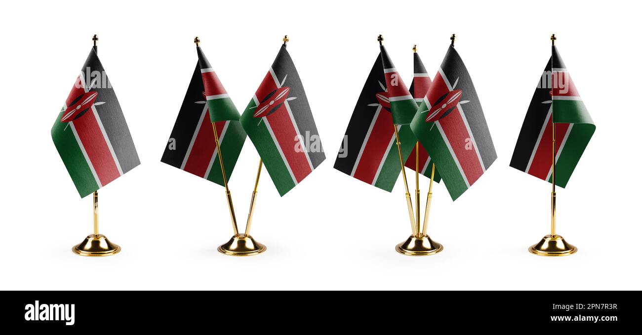 Small national flags of the Kenya on a white background Stock Photo - Alamy