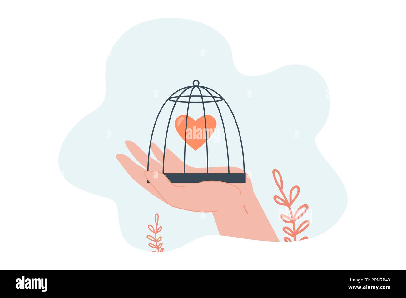 Hand with birdcage Stock Vector Images - Alamy