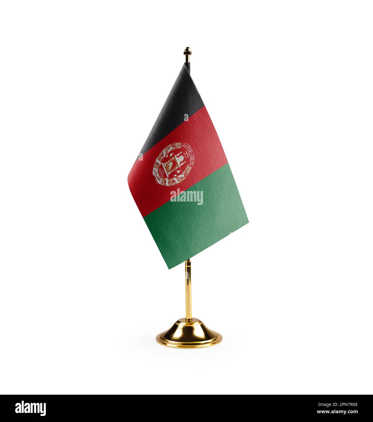 Small national flag of the Afghanistan on a white background Stock ...