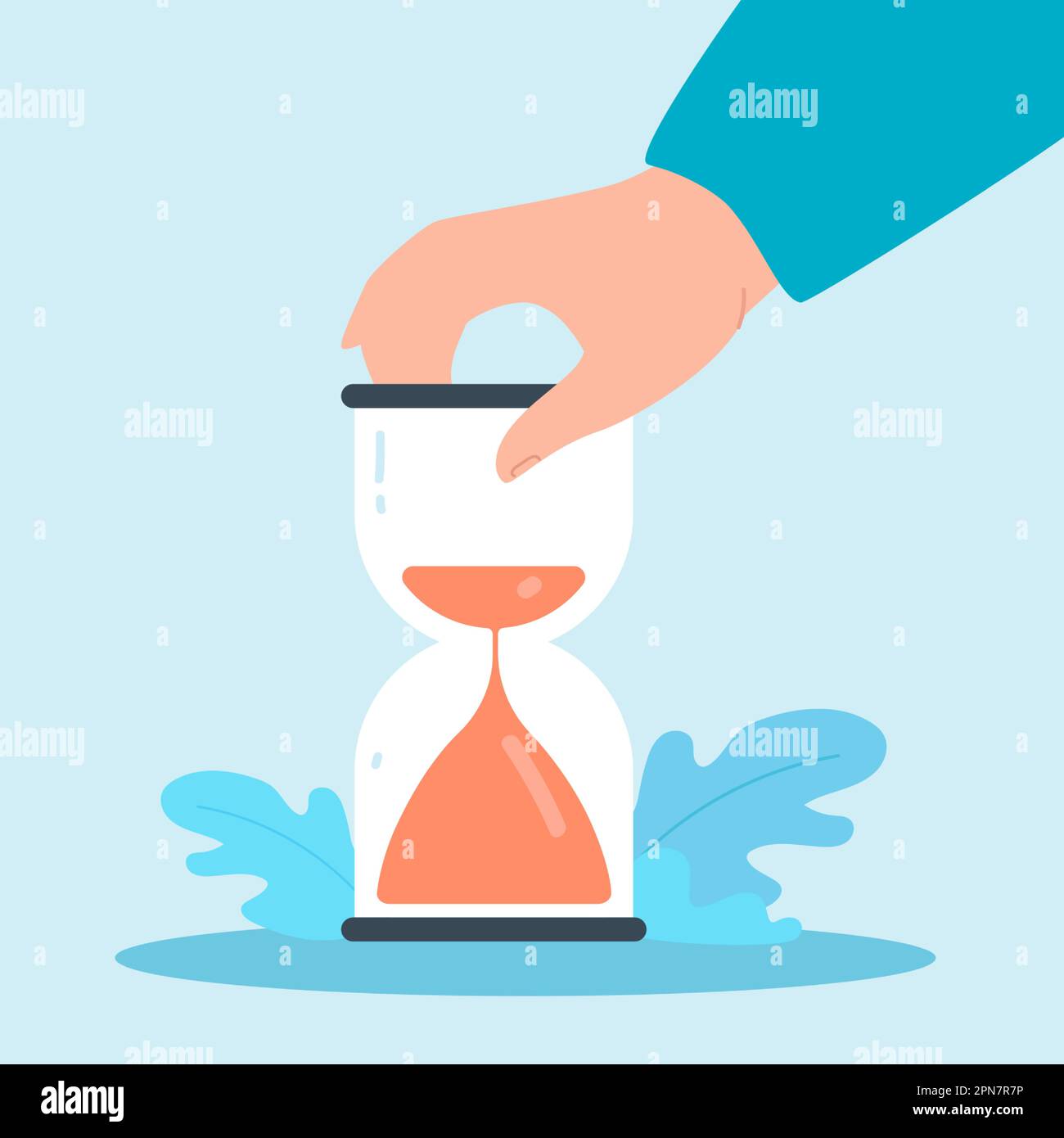 Hand holding hourglass timer with falling sand Stock Vector Image & Art ...