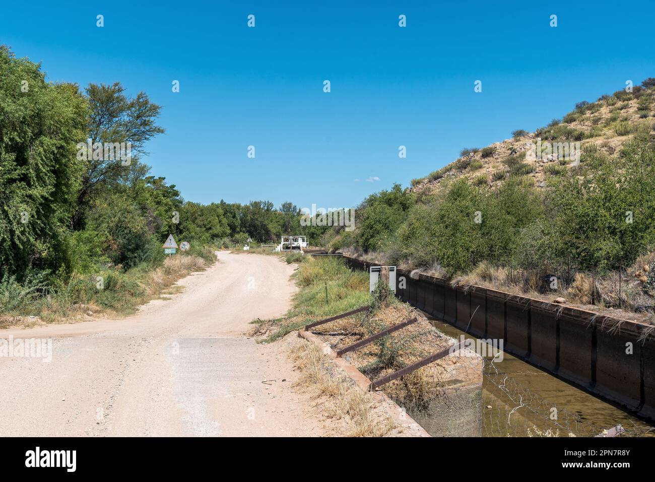 The Road And Irrigation Canal Between Brandboom And Boegoeberg Dam In