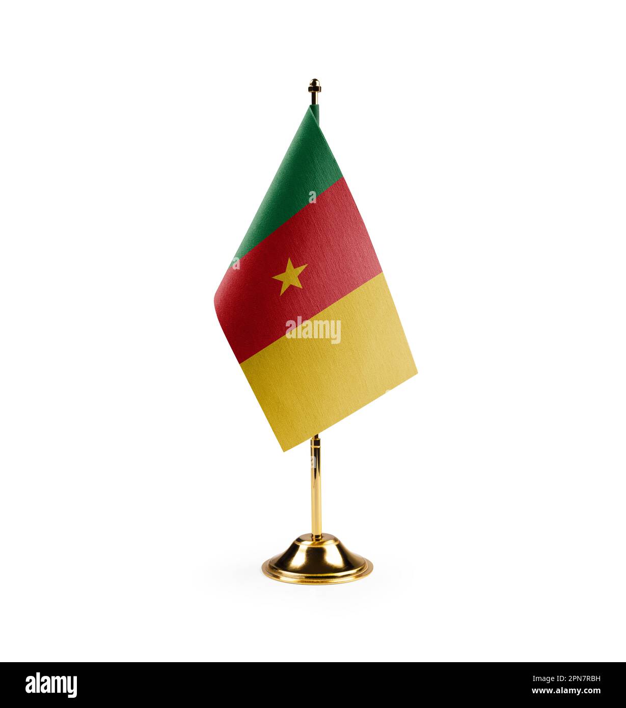Small national flag of the Cameroon on a white background Stock Photo ...