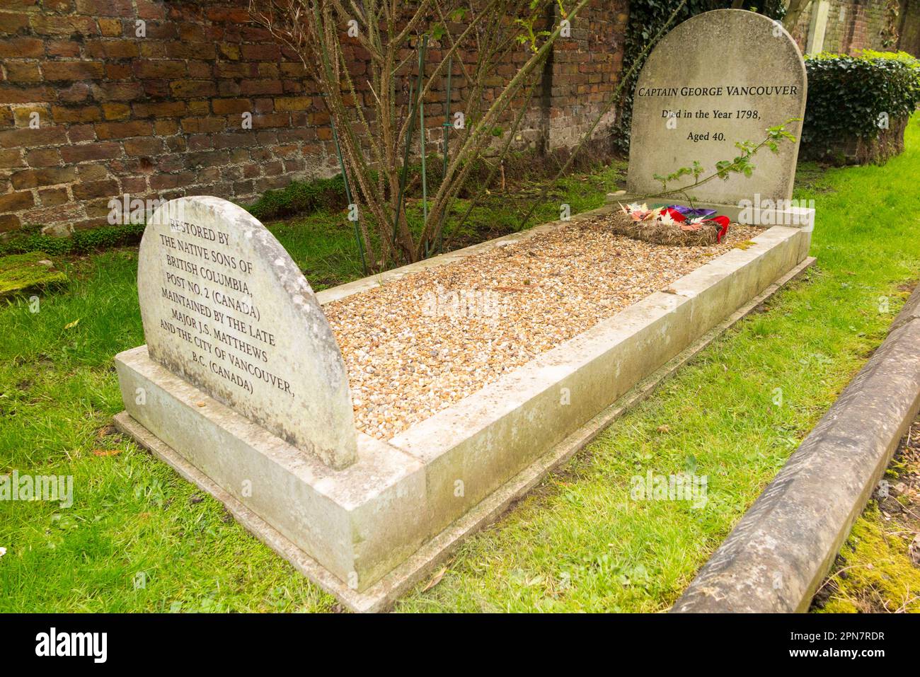 The grave of Captain George Vancouver (22 June 1757 – 10 May 1798) who ...