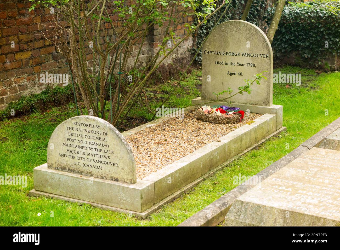 The grave of Captain George Vancouver (22 June 1757 – 10 May 1798) who ...