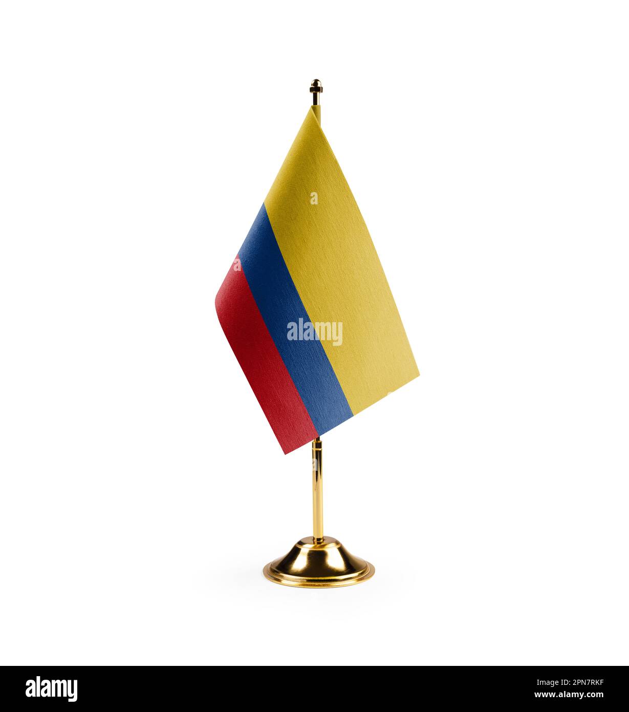 Small national flag of the Colombia on a white background Stock Photo ...