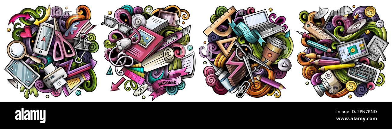 Designer cartoon vector doodle designs set Stock Vector Image & Art - Alamy Designer cartoon vector doodle designs set Stock Vector Image & Art - Alamy