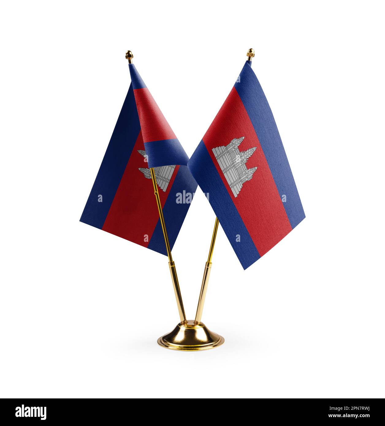 Small national flags of the Cambodia on a white background Stock Photo ...