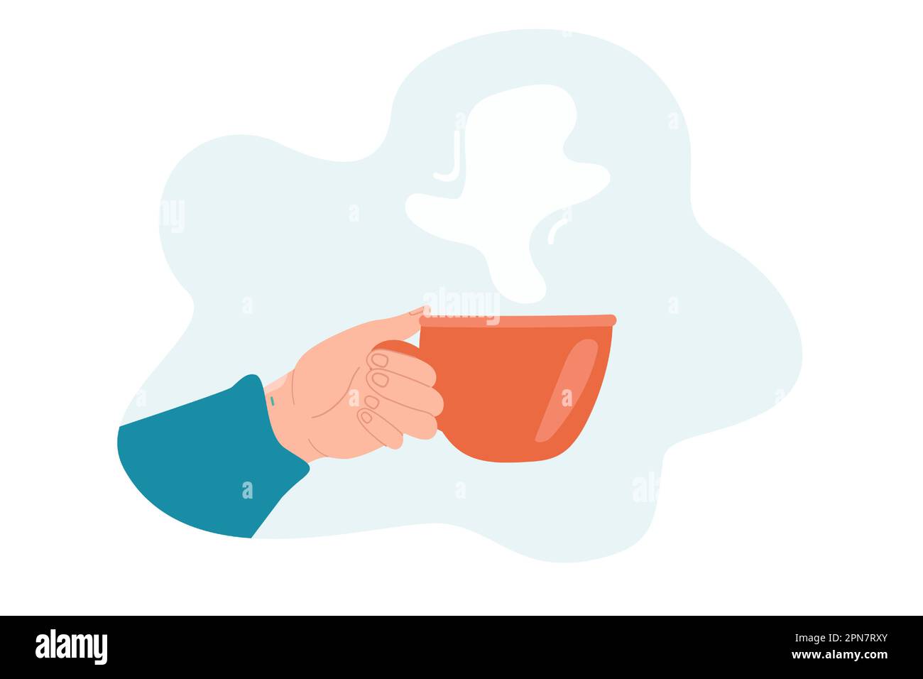 Hand holding cup of tea or coffee flat vector illustration Stock Vector ...