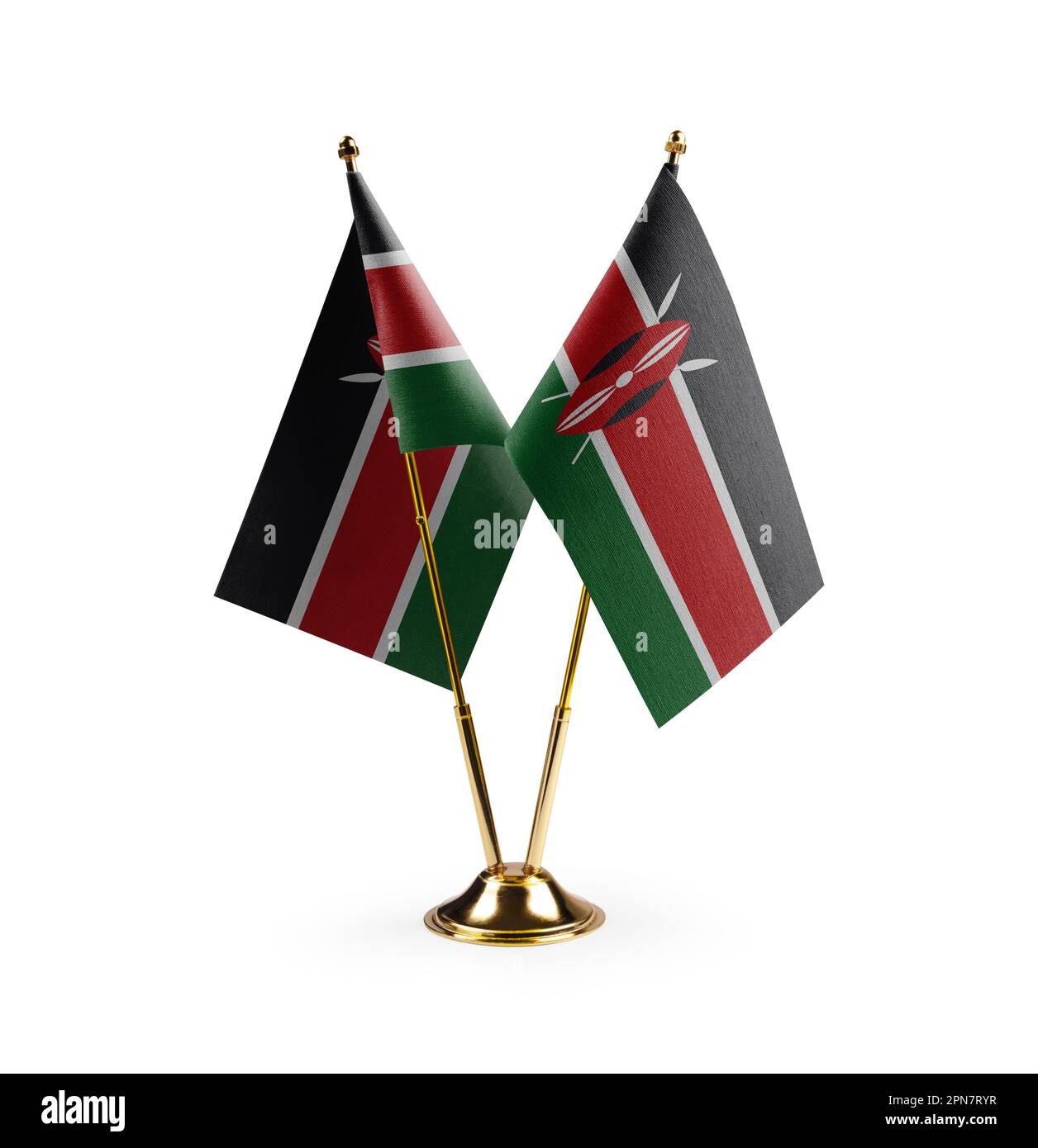 Small national flags of the Kenya on a white background Stock Photo - Alamy